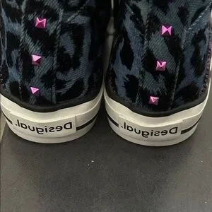 Desigual | Shoes | Desigual Blue And Black Leopard Print Hightop ...